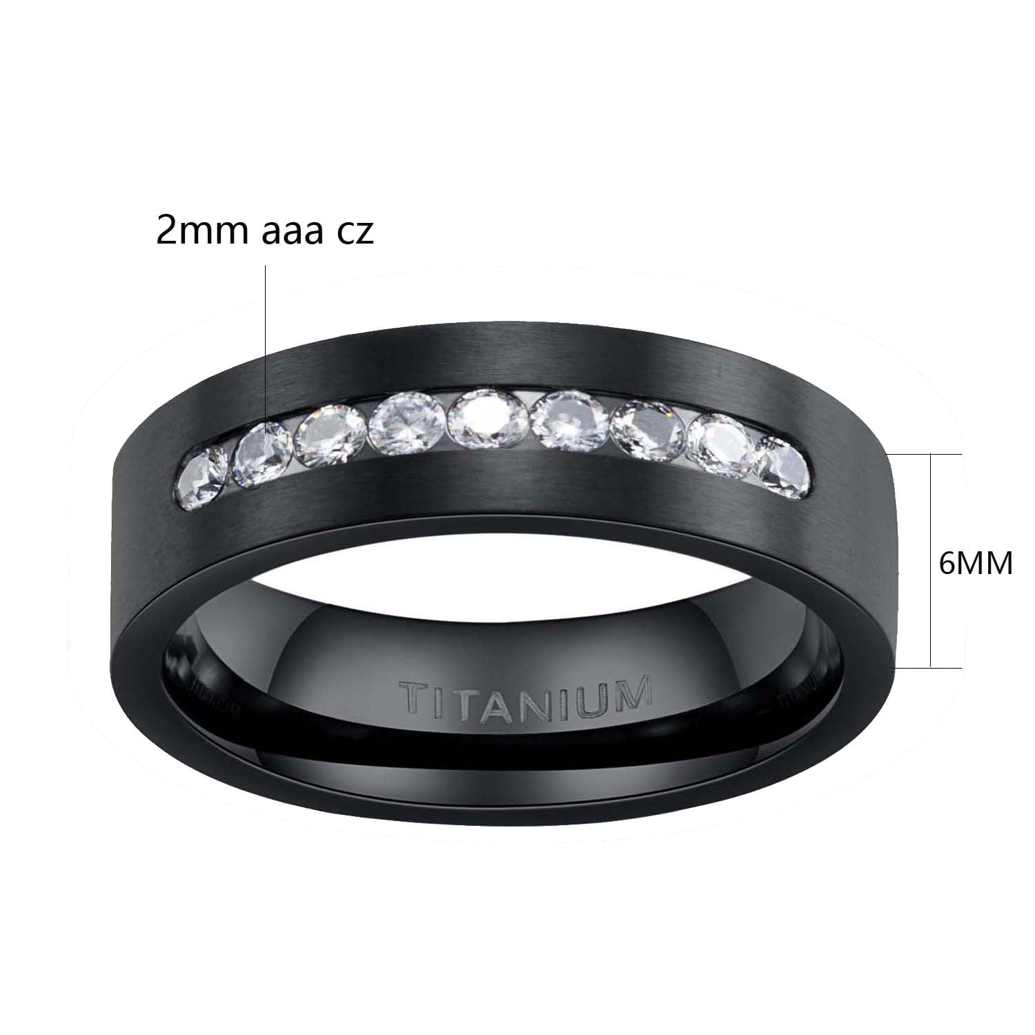 Buy Matching Rings Couple Ring Titanium Steel CZ Women Wedding Ring ...