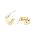 Chunky C-shape Stud Earrings Half Hoop Earrings Brass Open Hoop ...