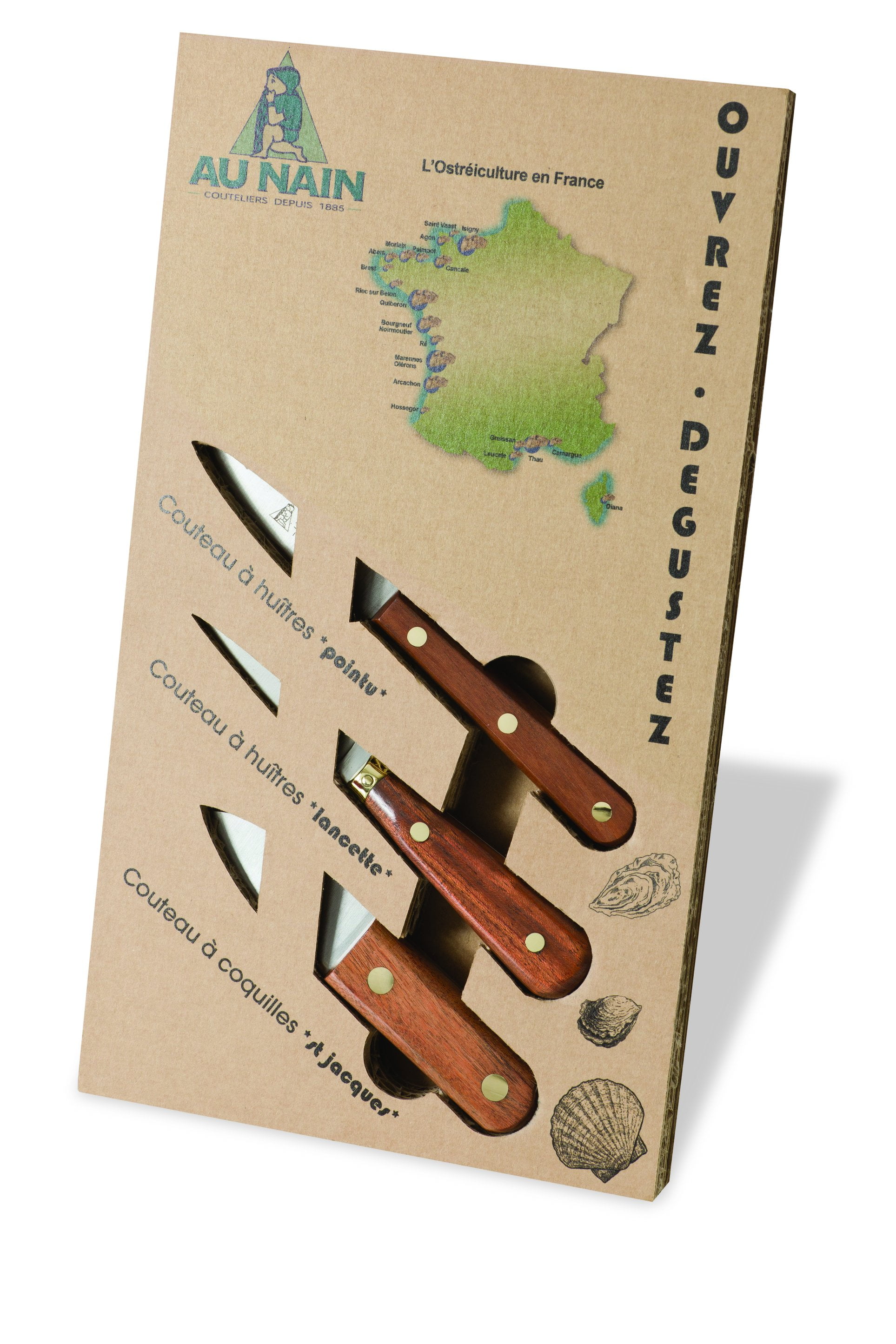 Au Nain Seafood Oyster Shucking Knives 3-Variety Oysters Scallops ...