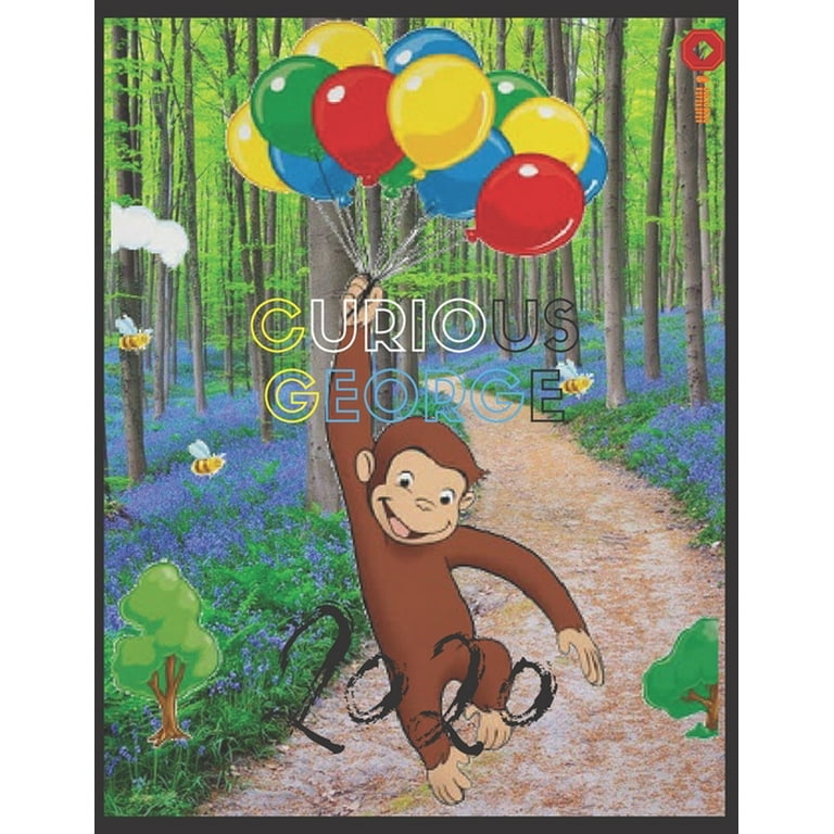 Curious George With Balloons Coloring Pages