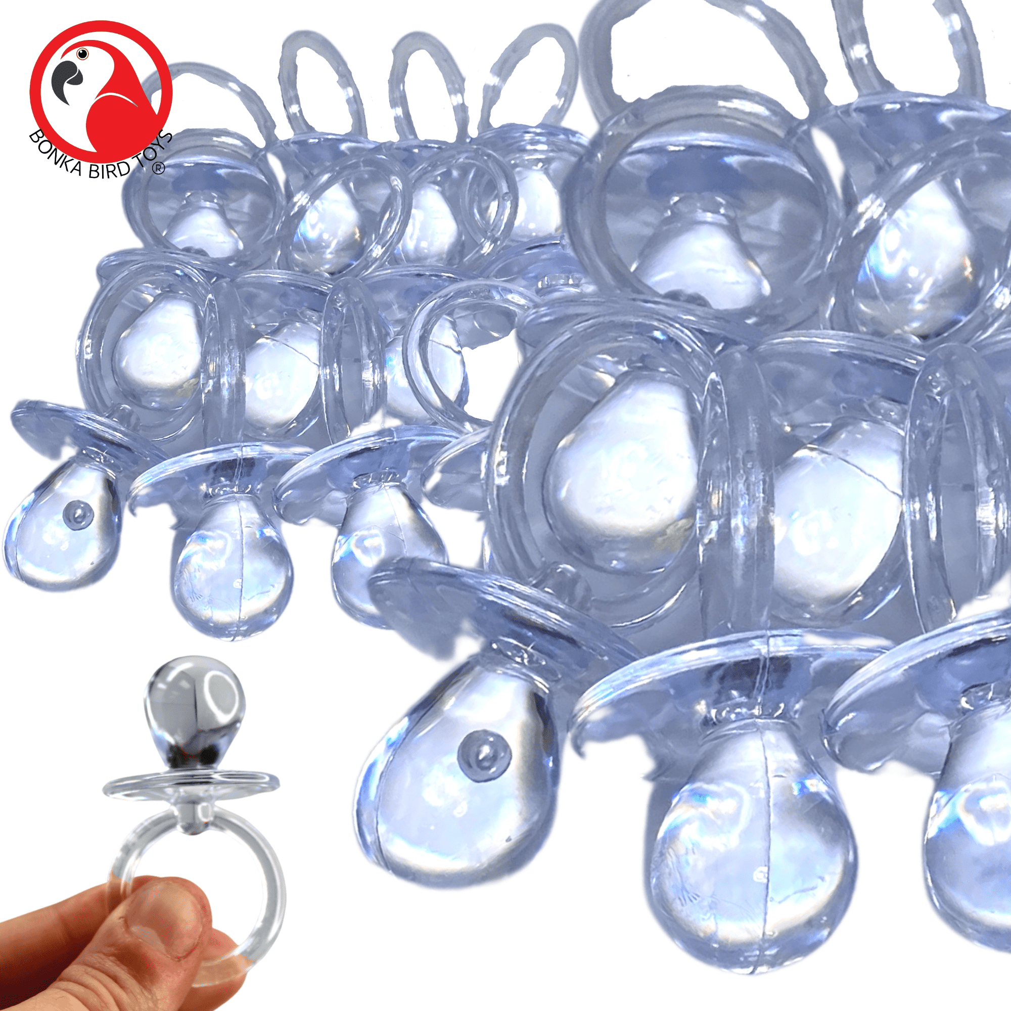 2825 Pk12 Large Acrylic Pacifiers (Clear) - Walmart.com