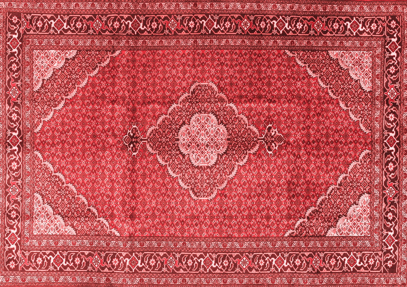 Ahgly Company Indoor Rectangle Medallion Red Traditional Area Rugs, 7 ...