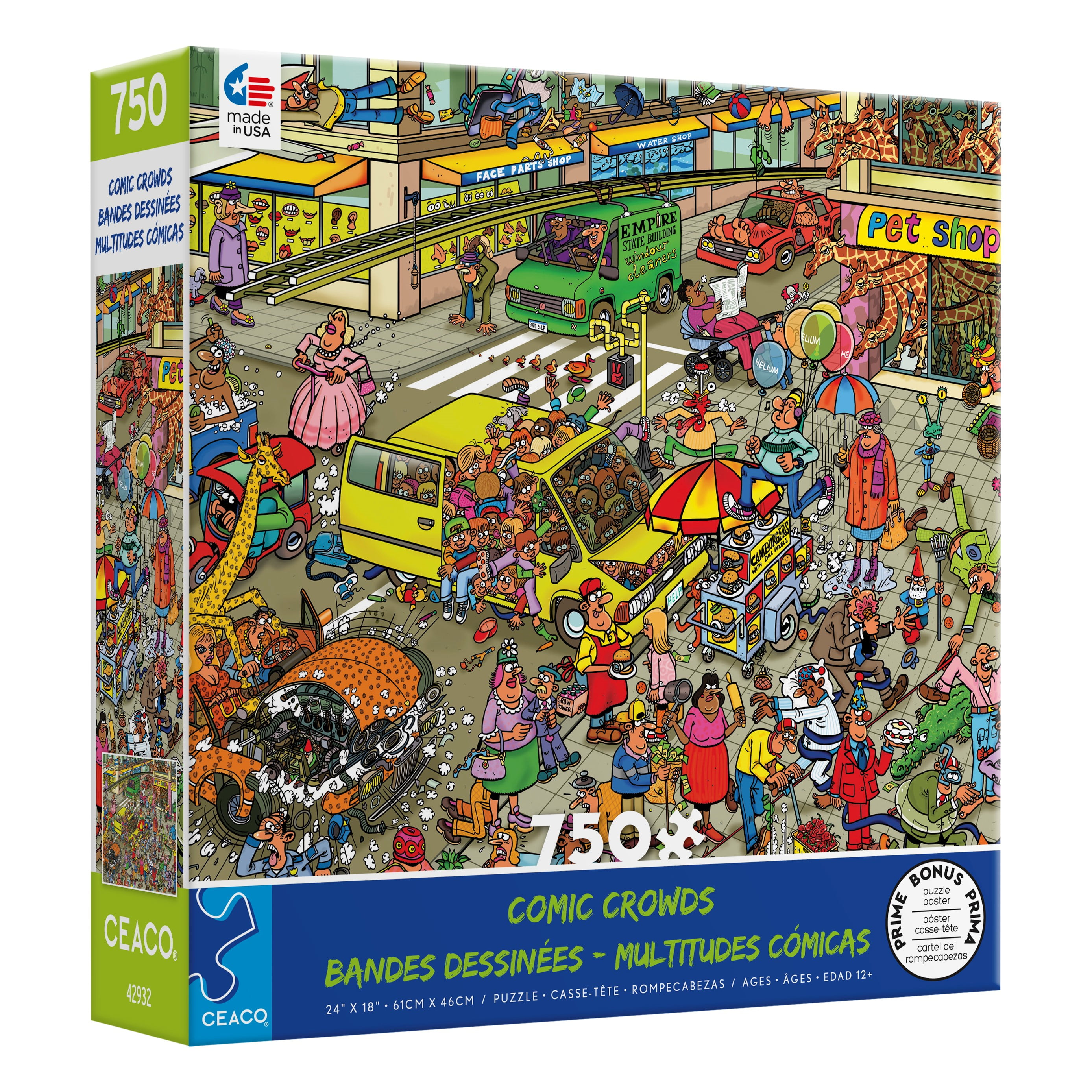 Ceaco 750-Piece Comic Crowds Street Scene Interlocking Jigsaw Puzzle ...