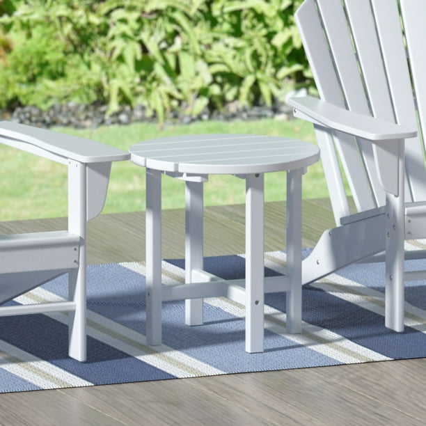 Garden 18" Inch Round Plastic Outdoor Patio Side Table, White - Walmart.com