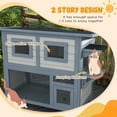 PawHut 2 Tier Wooden Outside Cat House, Multi-Entrance Weatherproof ...