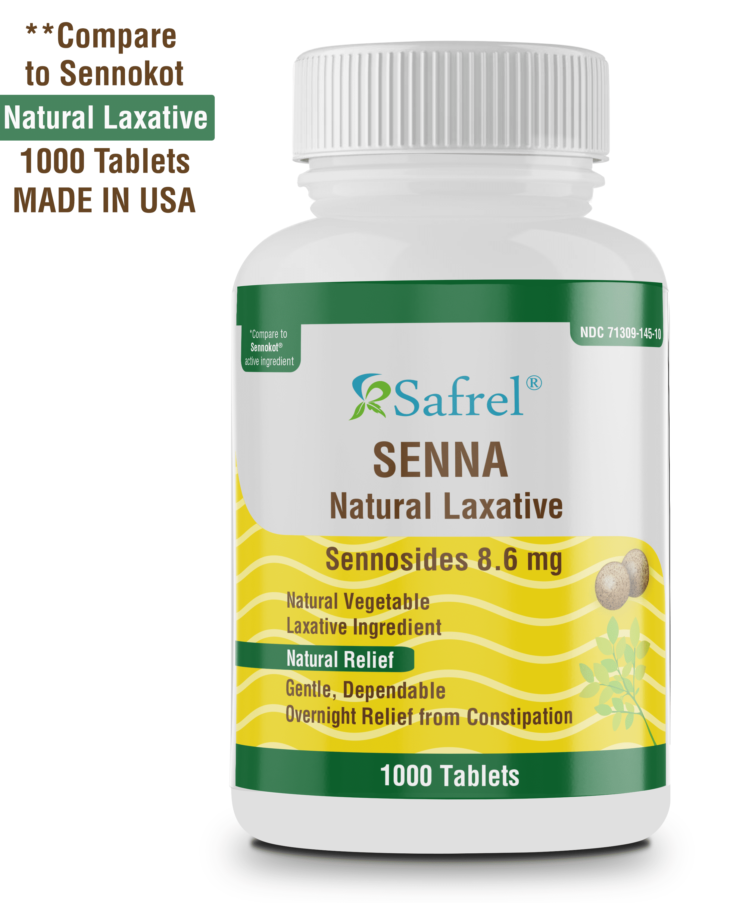 Buy Safrel Senna 8.6 mg Tablets (1000 Count) –Natural Sennosides ...
