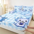 Castle Fairy Teens Cute Blue Axolotl Bed Sheets,Cartoon Floral ...
