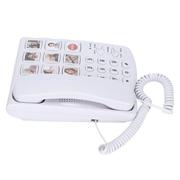 Telephone, LD 858HF Big Button Landline, Amplified Photo Memory Corded Landline Telephone, ABS ...