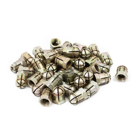 M6 Female Thread Alloy Expanding Nuts Pre-inserted Nut Bronze Tone ...