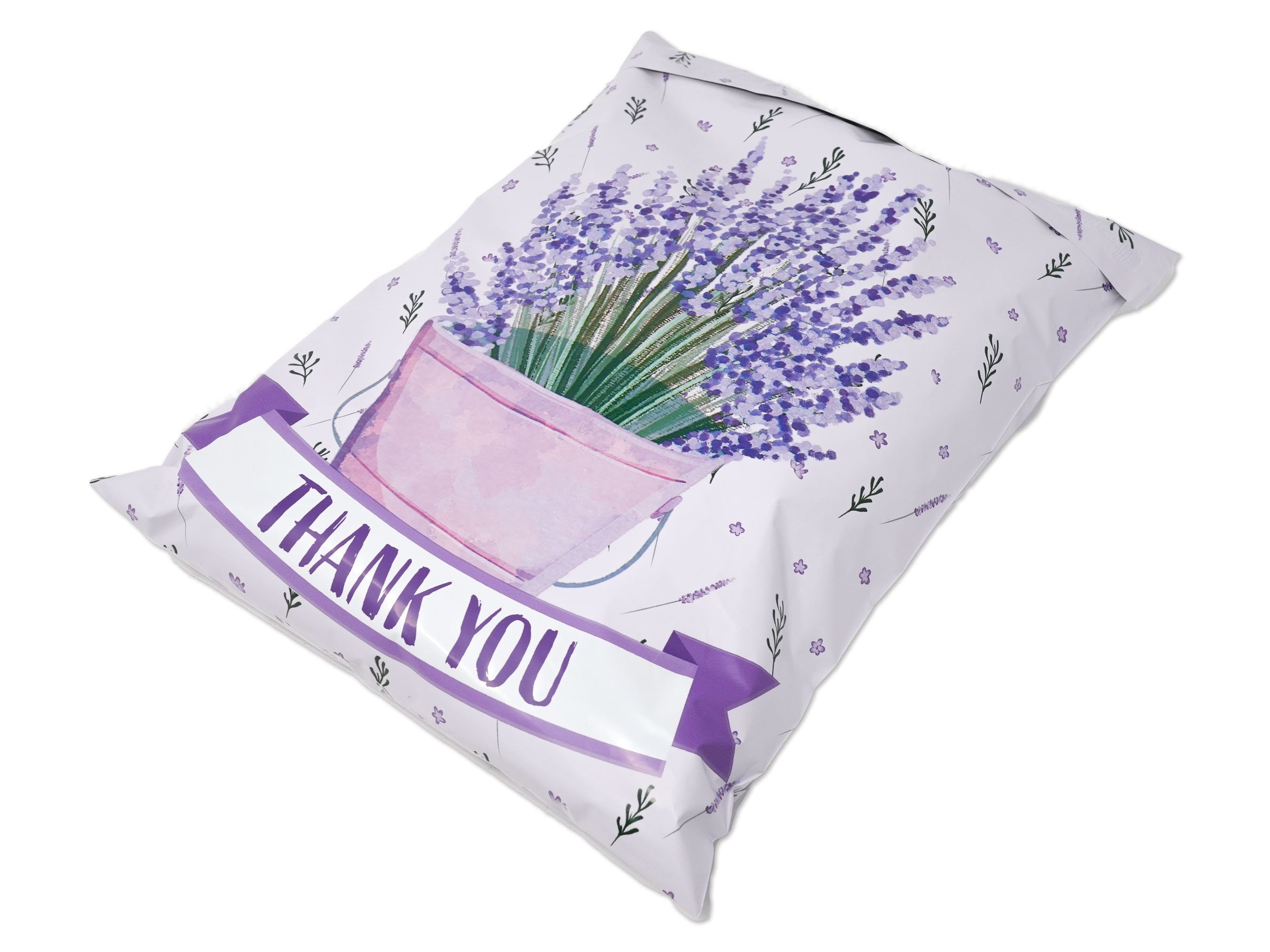 10x13 Lavender Plant Thank you Poly Mailers, Self Sealing Purple Spring ...