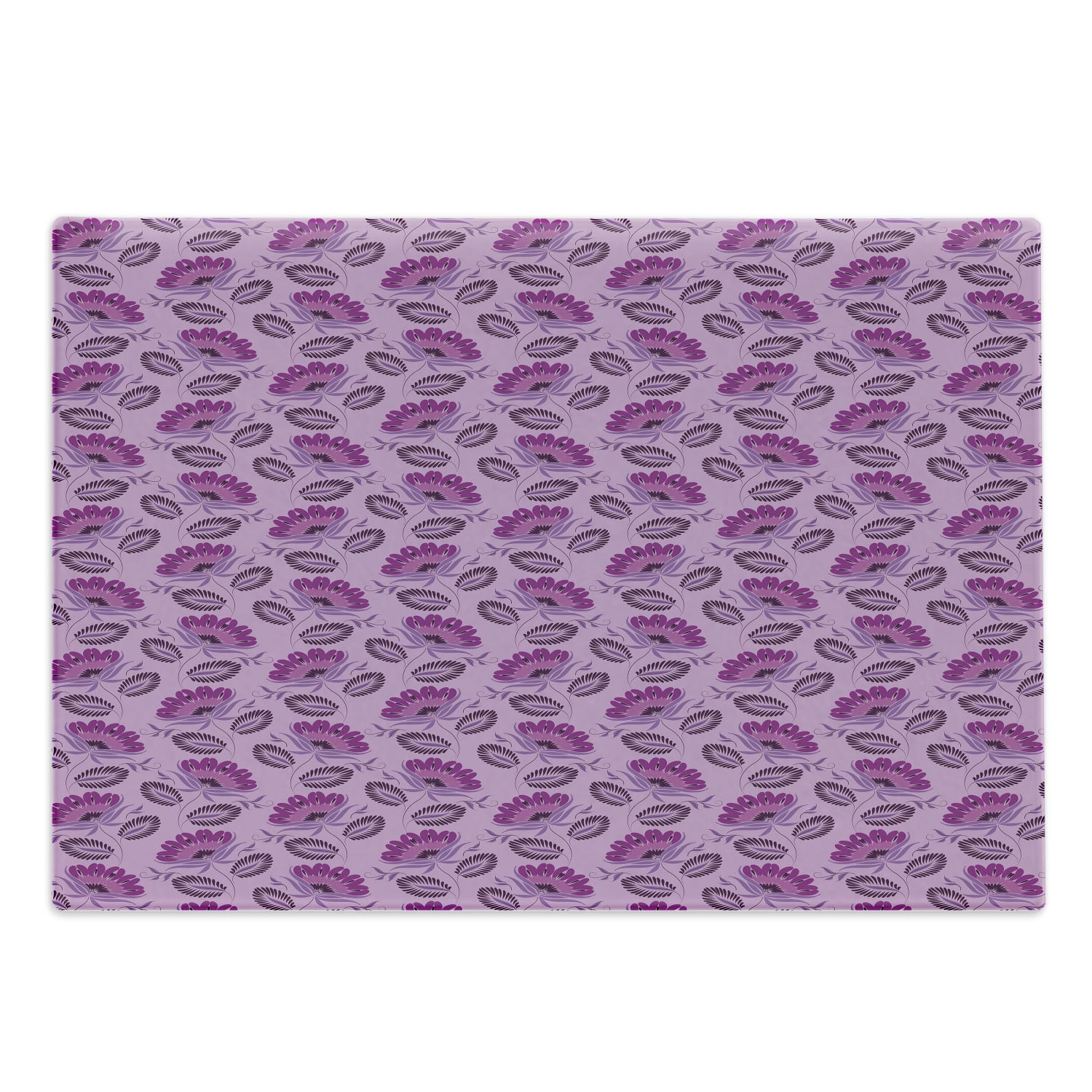 Purple Cutting Board, Floral Composition Damask Inspired Illustration ...