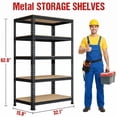 5 Tier Storage Shelf Kitchen Rack 32.1" W X 16" D X 62.9" H Adjustable ...