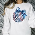 Blue Bow Disco Softball Sweatshirt for Player Fan Coach Game Day Girly ...