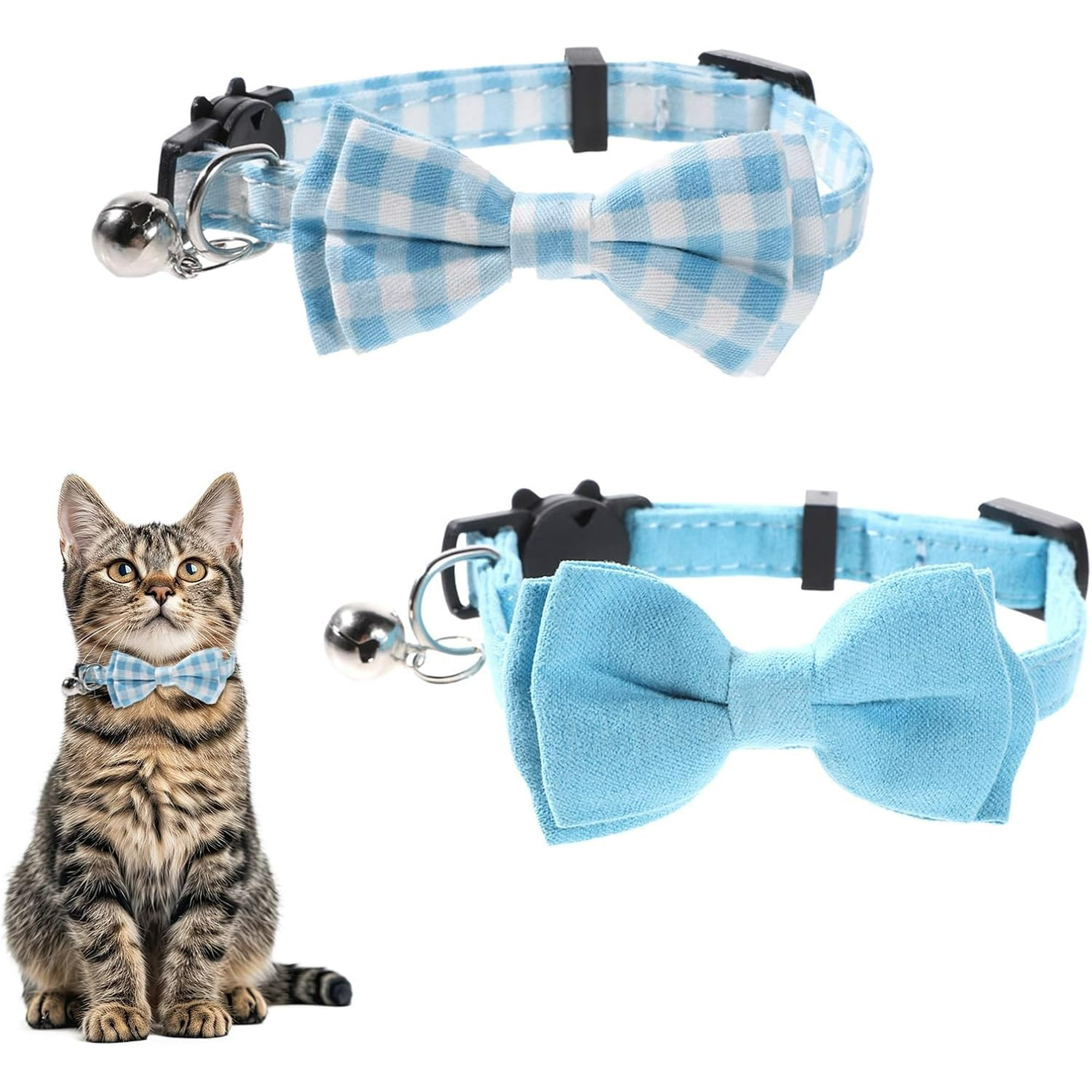 Click here for Salafire 2 Pcs Cat Bow Tie boy Cat Collar Adjustab... prices