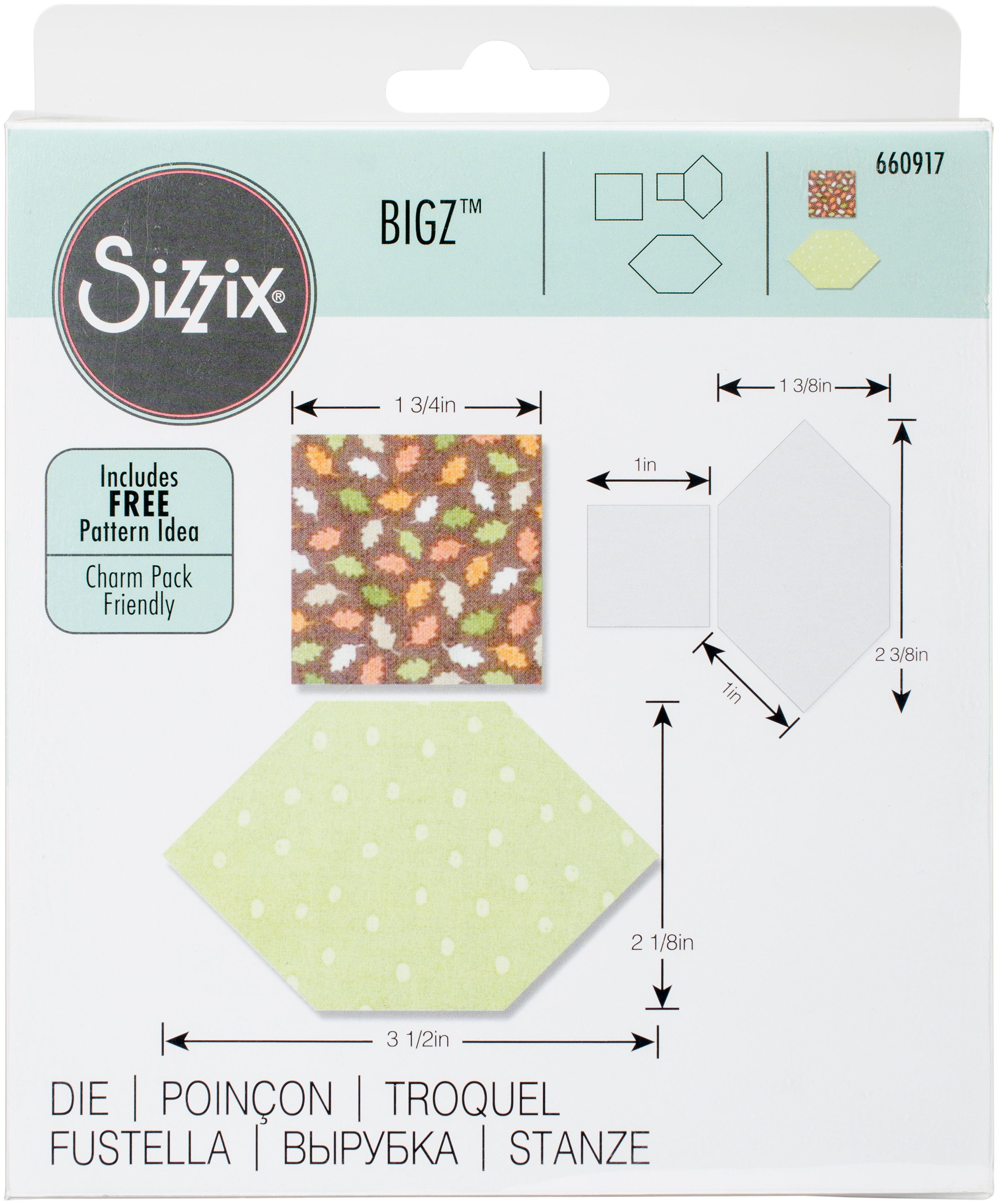 Sizzix Bigz Dies Fabi Edition-Honeycombs & Squares 1" & 1.5" Sides ...