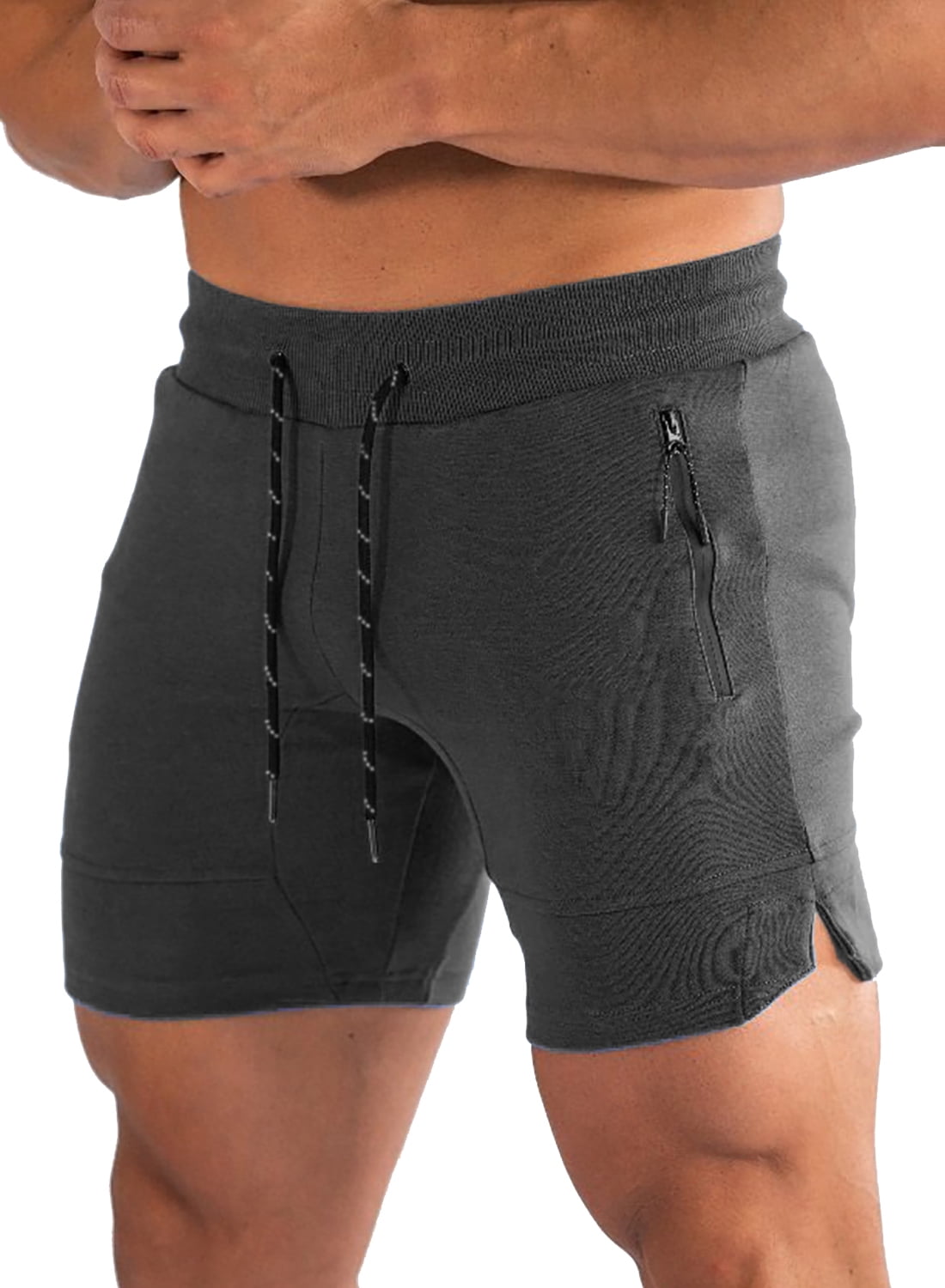 Hood Crew Men's Workout Shorts with Pockets Gym Slim Fit Jogger Traning ...