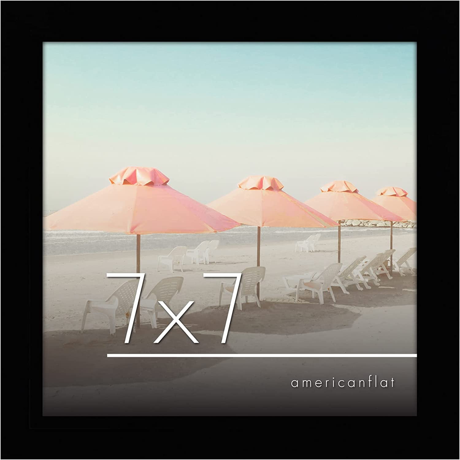 Americanflat 7x7 Picture Frame in Black - Composite Wood with Shatter ...