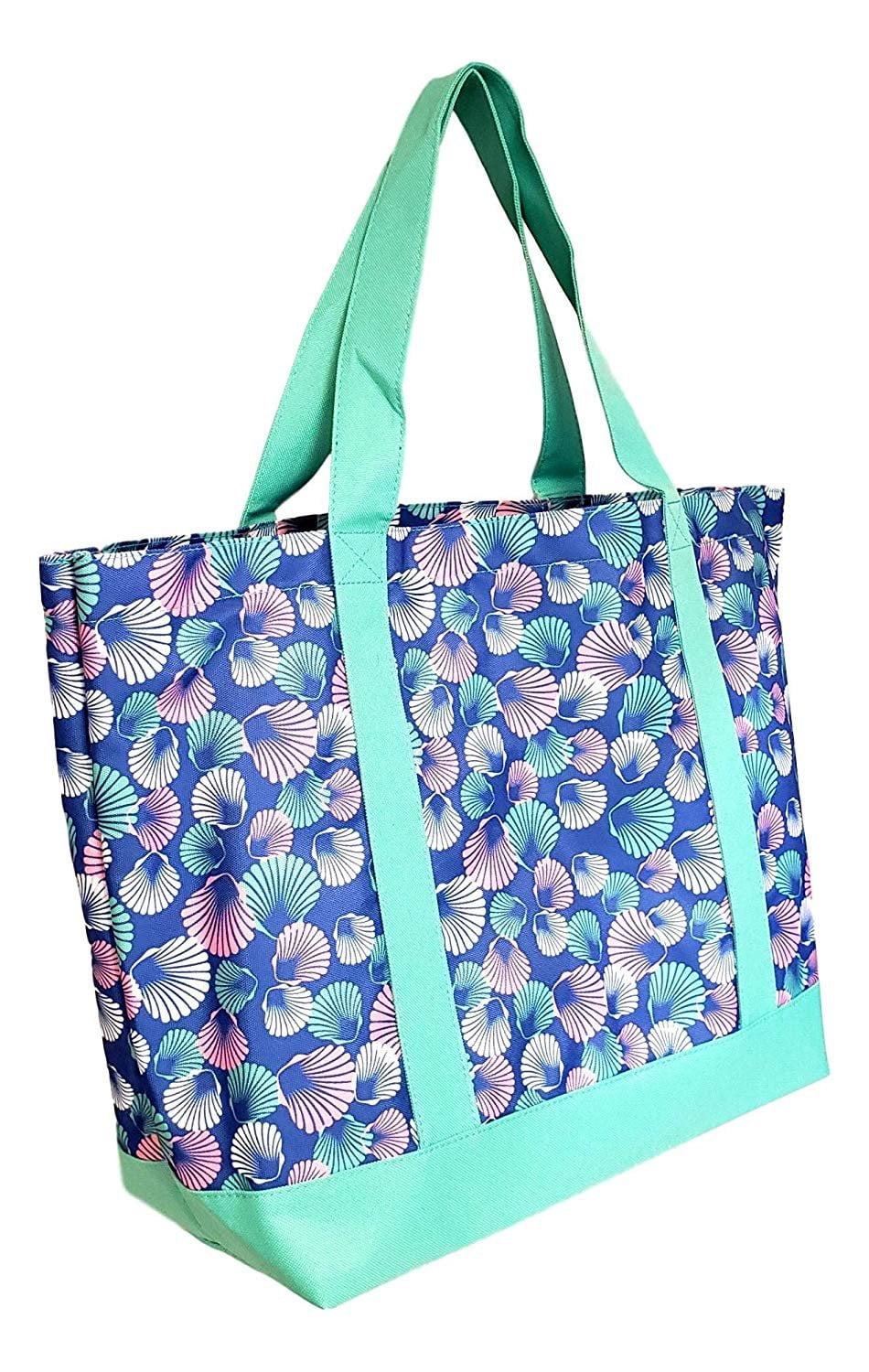 Custom Personalized Flamingo Stripe Print Heavy Duty Canvas Tote Beach ...