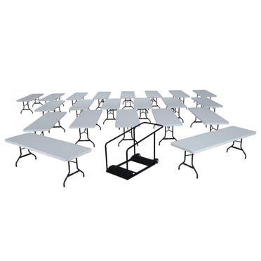 Lifetime (4) 8-Foot Rectangle Folding Tables and (32) Chairs Indoor ...