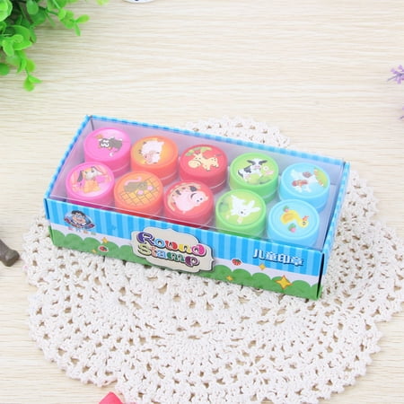 10pcs Kids Cartoon Animal Dinosaur Stamp Children Plastic Self Inking ...