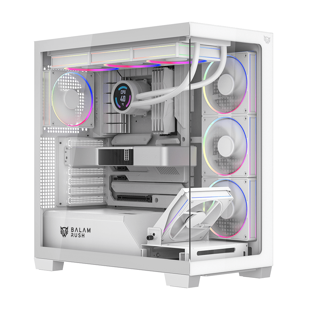 Gabinete Gamer BALAM RUSH TANK POLAR 7900 ATX Media Torre 5 Fan Cristal ...