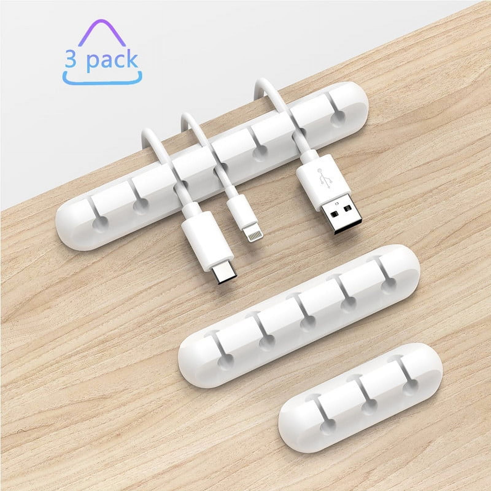 Soporte para cables blanco, bridas para cables, gestión de cables, paquete de 3 clips para ...