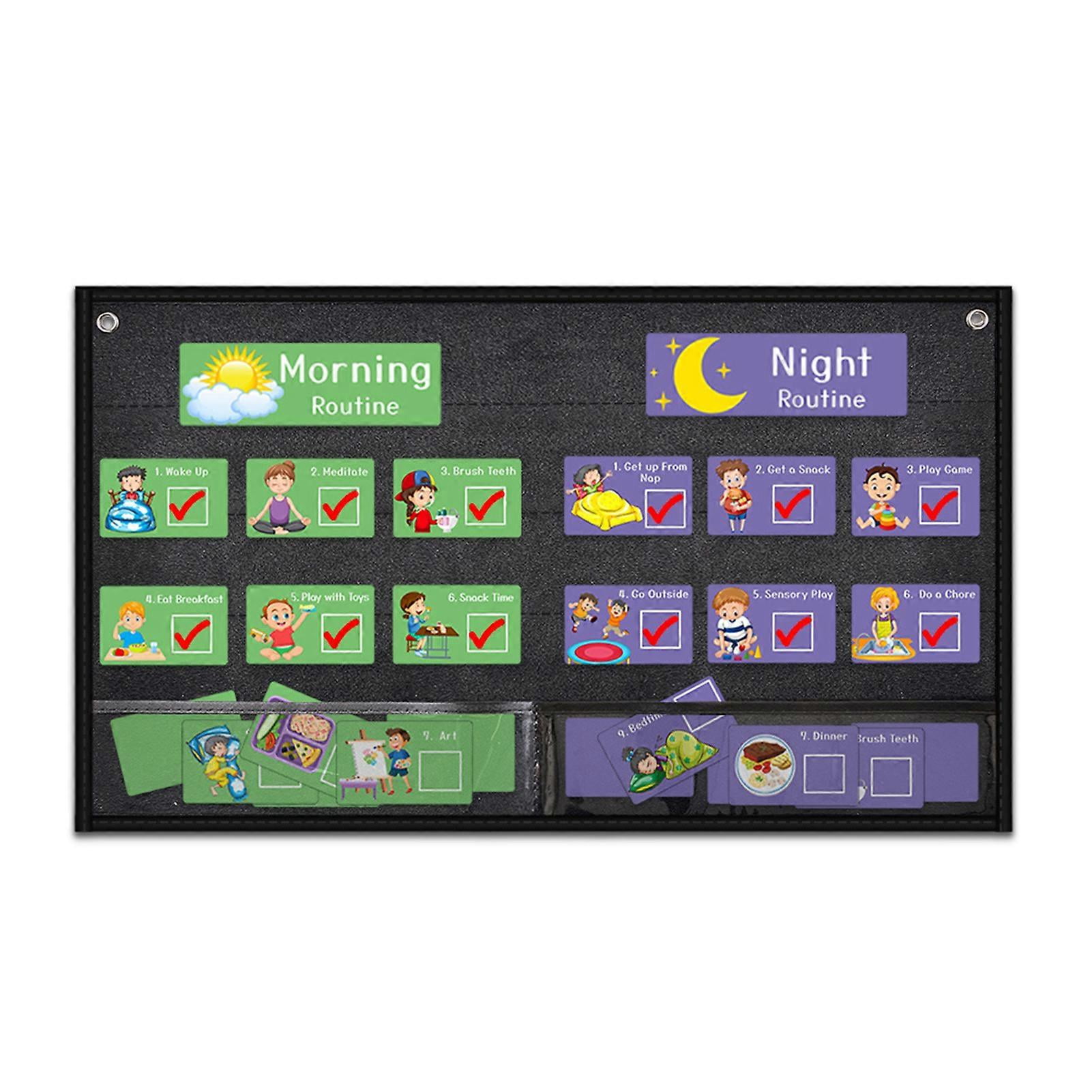 Daily Routine Chart for Toddler 2 in 1 Morning Night Visual Schedule ...