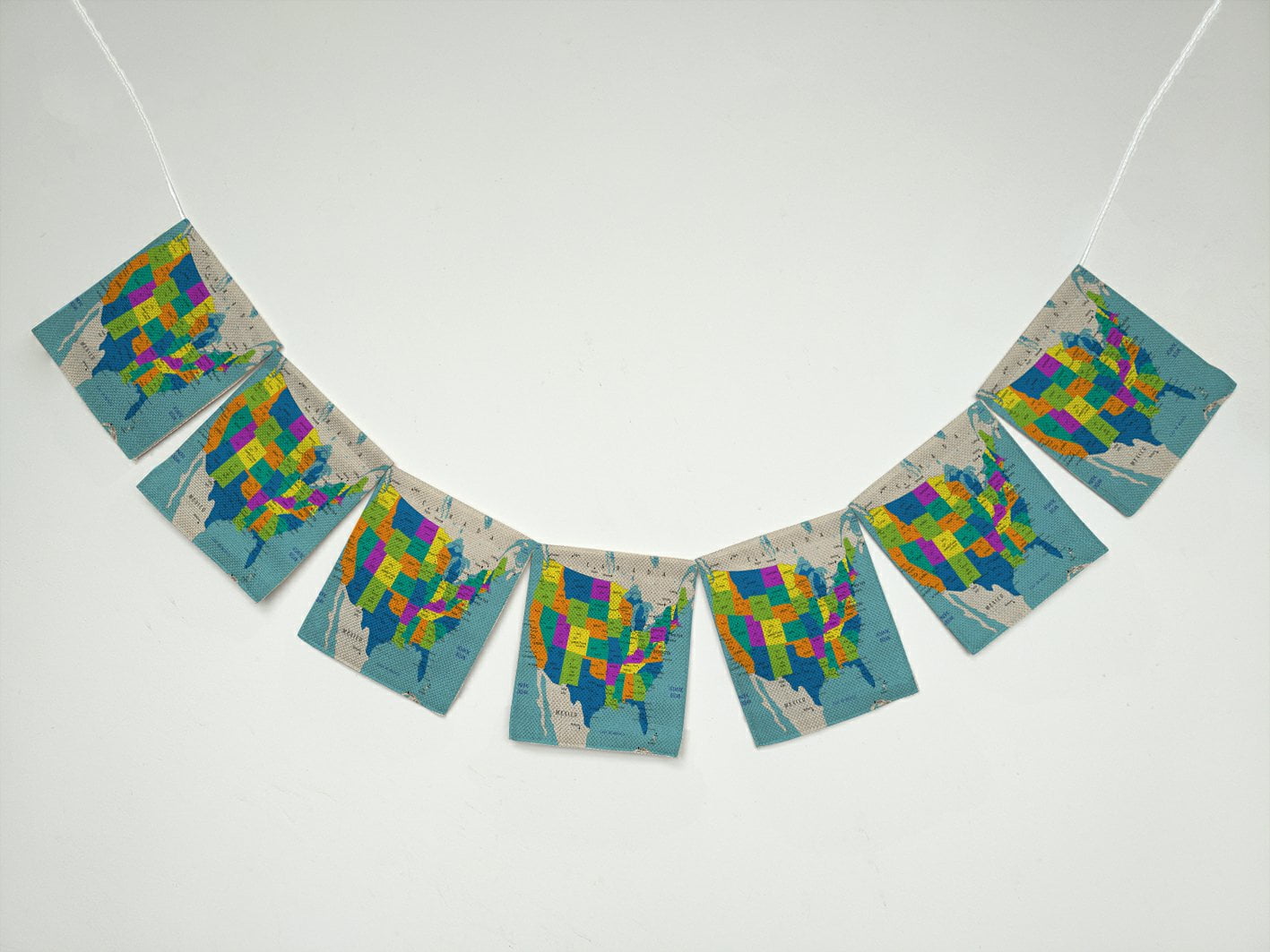 GCKG Educational Colorful United States of America Political Map Banner ...