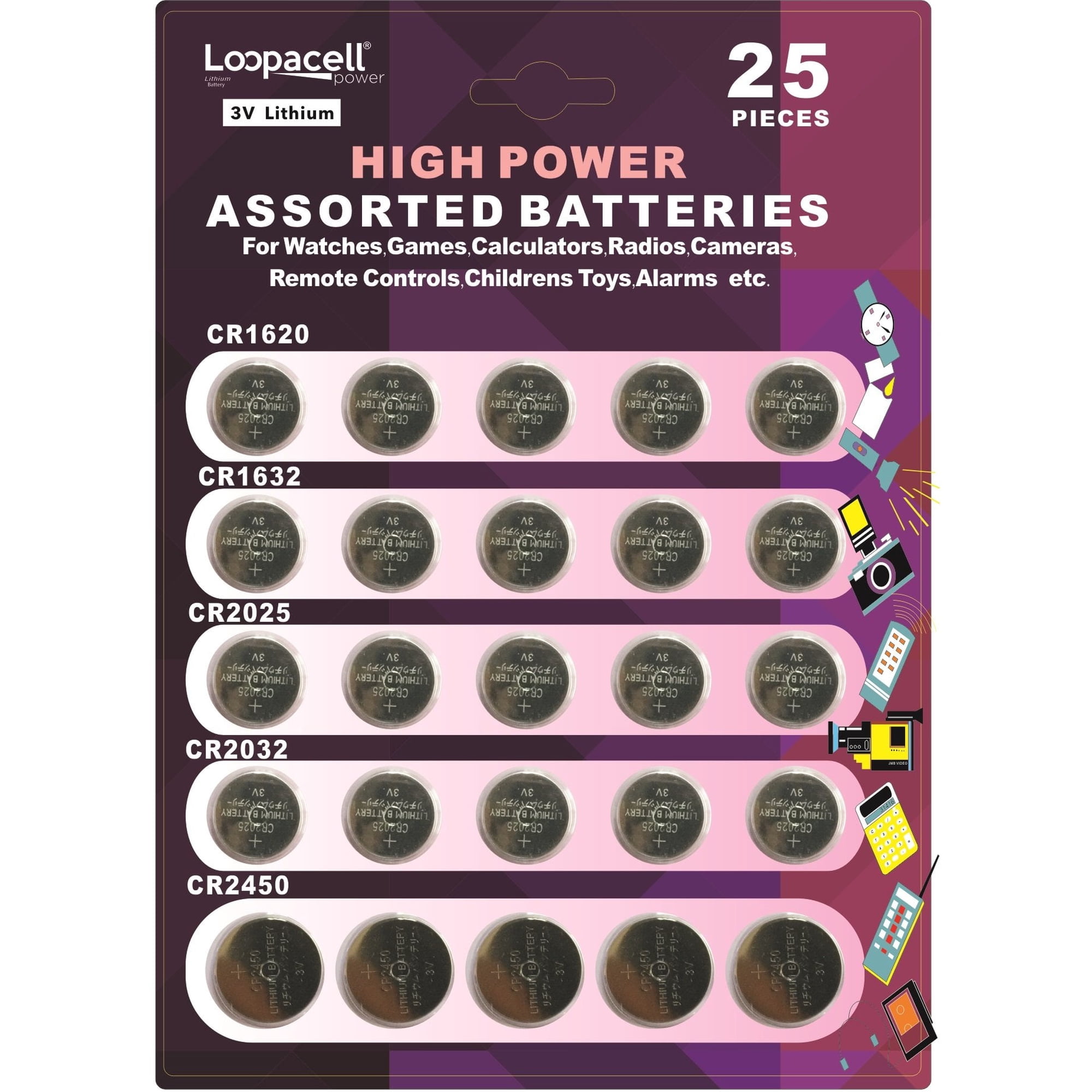 Click here for Loopacell High Power Button Cell 3v Lithium Assort... prices