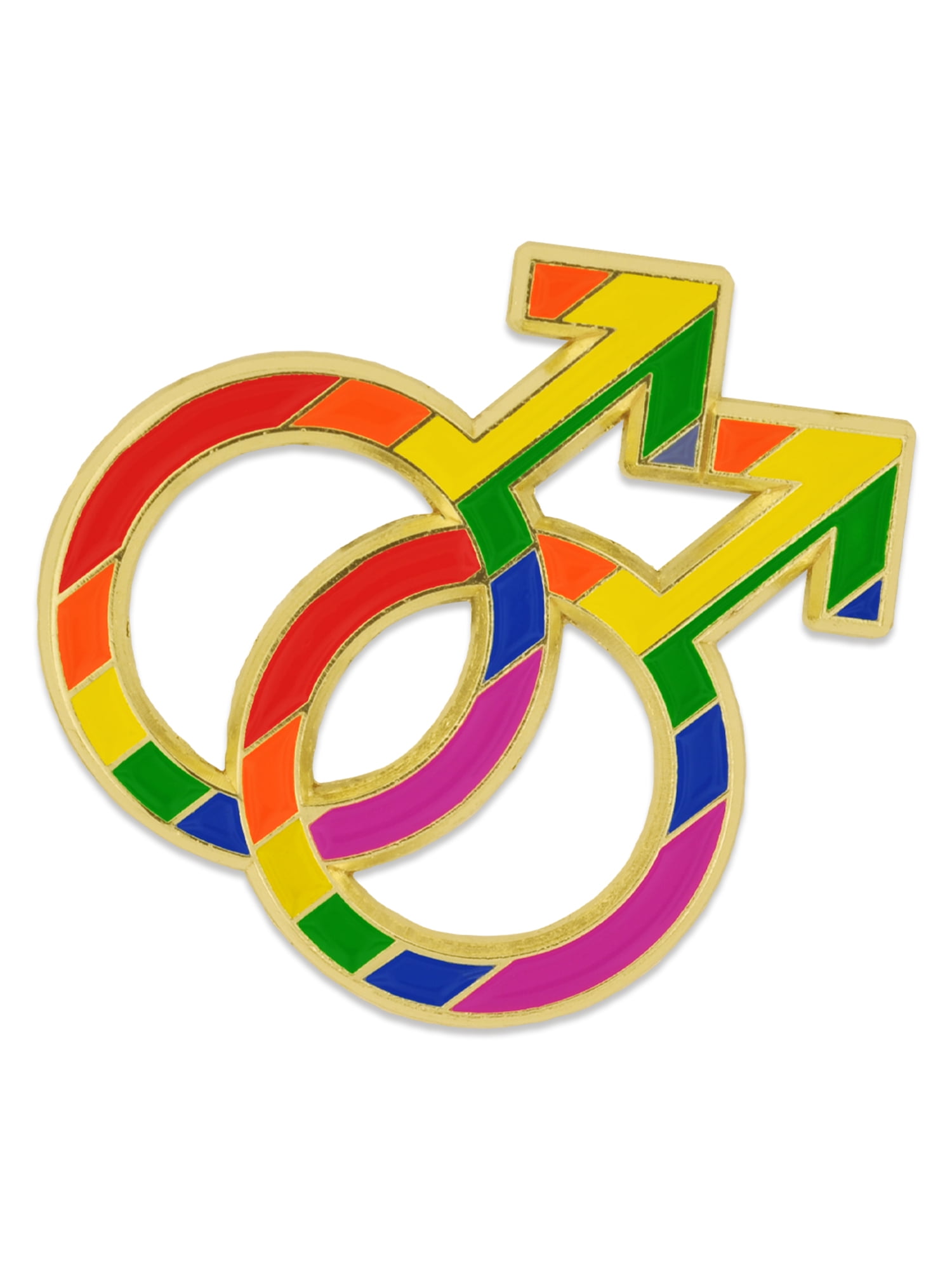 Pinmarts Gay Pride Double Rainbow Mars Symbol Lgbtq Enamel Lapel Pin