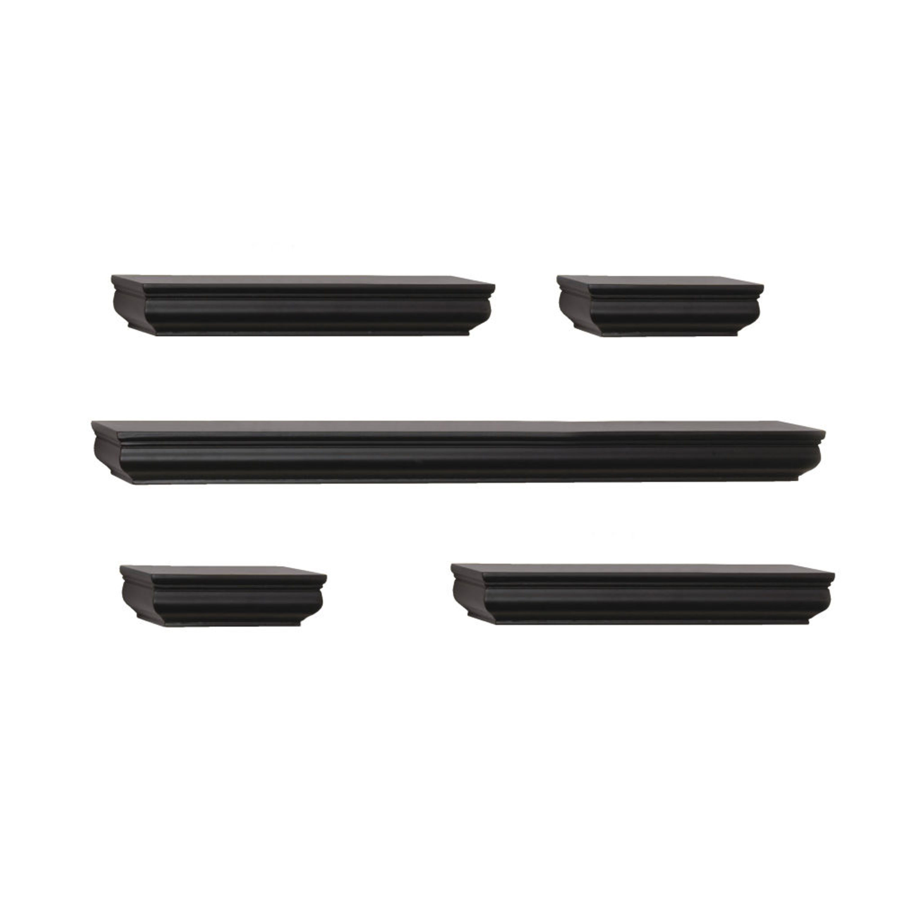 Melannco Floating Molding Shelves Set of 5 Black - Walmart.com