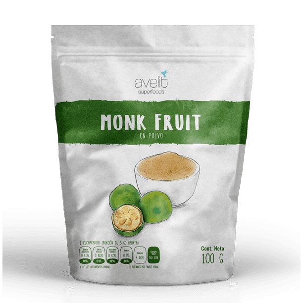Monk fruit natural en polvo 100g Avelit Superfoods Bolsa stand up con 100g | Walmart en línea