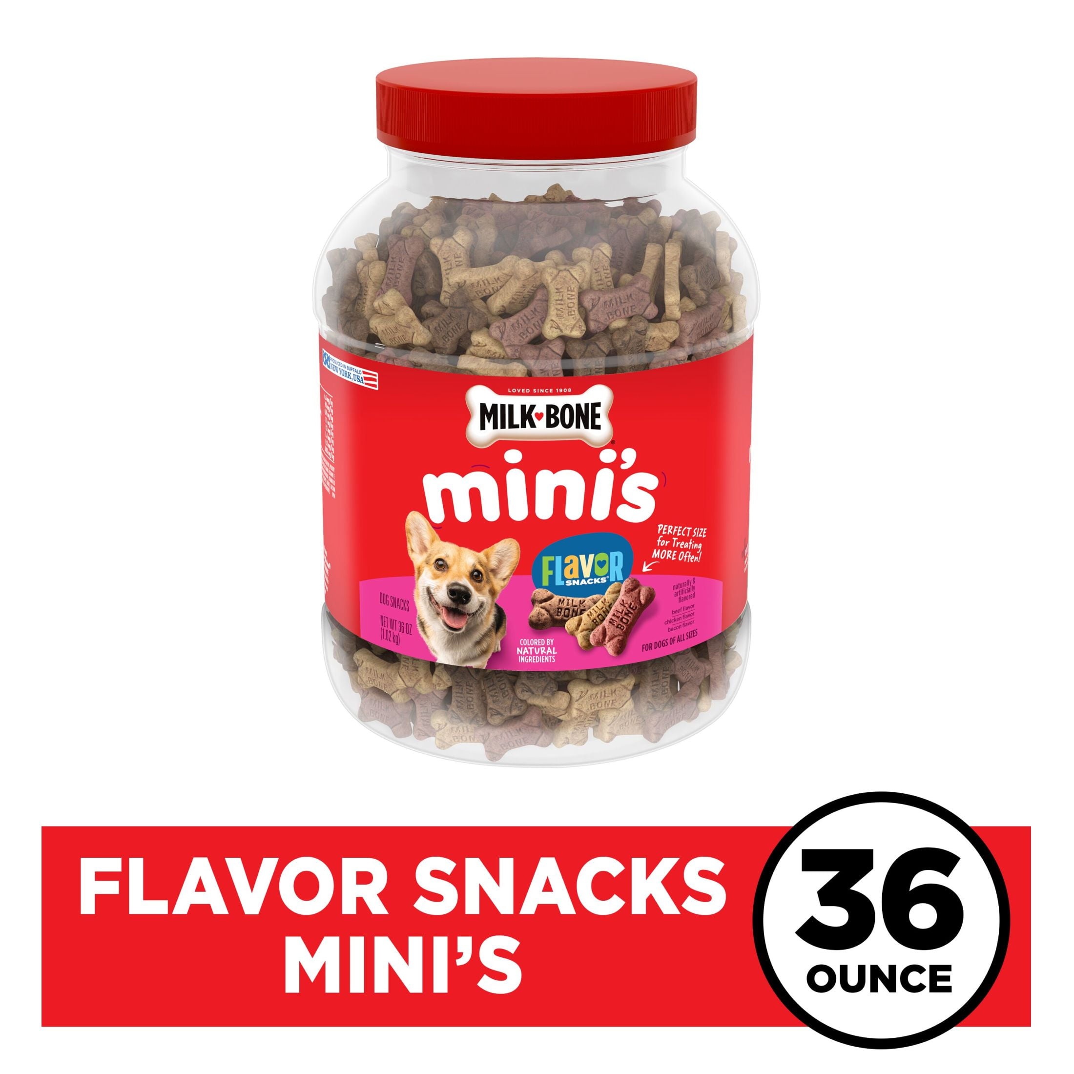 Milk Bone Flavor Snacks Mini Dog Biscuits, Flavored Crunchy Dog Treats ...