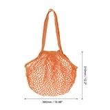 Uxcell Cotton Mesh Bag, 15x12.2" Long Handle Reusable Mesh Net String ...