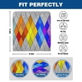 Abstract Geometric Chair Back Covers Set of 4 Modern Gradient Argyle ...