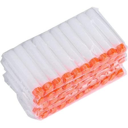 100pcs EVA Foam Soft Bullets Lot White Round Hollow Head for Safe Nerf ...