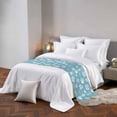 Blue Paw Print Bed Runner King Size Modern Classic Blue White Animal ...
