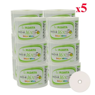 1800 Pack Smartbuy 16X DVD-R 4.7GB 120Min White Inkjet Hub Printable Data Blank Media Recordable ...