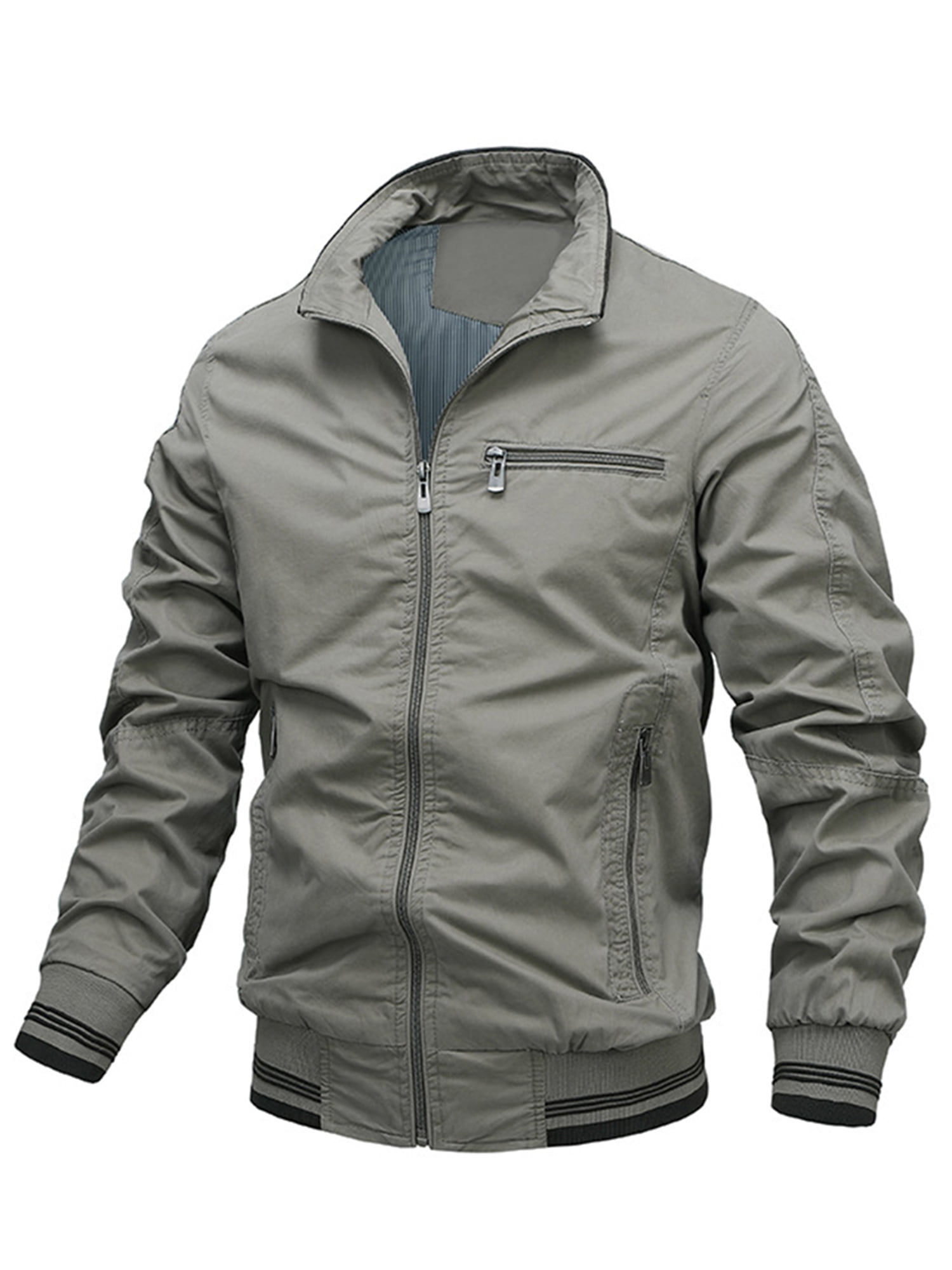 FASHIONWT Men Long Sleeve Anorak Coat Lined Muti-Pockets Jacket ...