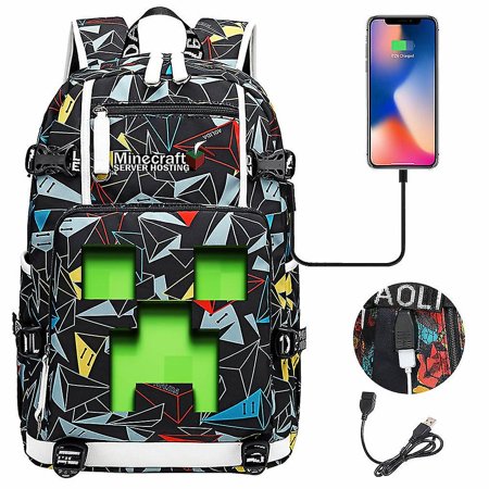 Minecraft Backpack Travel Bag With Usb Student Bag | Walmart Canada