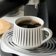 Ceramic Coffee Espresso Cups with Saucers Set Metal Holder, 4.4 oz ...