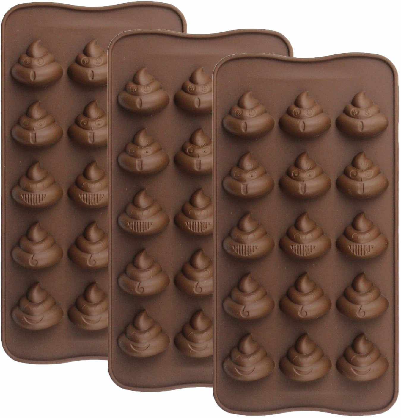 Emoji Chocolate Mold 2 PCS Emoticon Shaped Candy Making Molds Cute ...