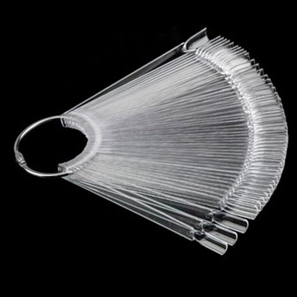 50 Set Nail Art Tips Display Practice Sticks Shaped Nail Polish ...