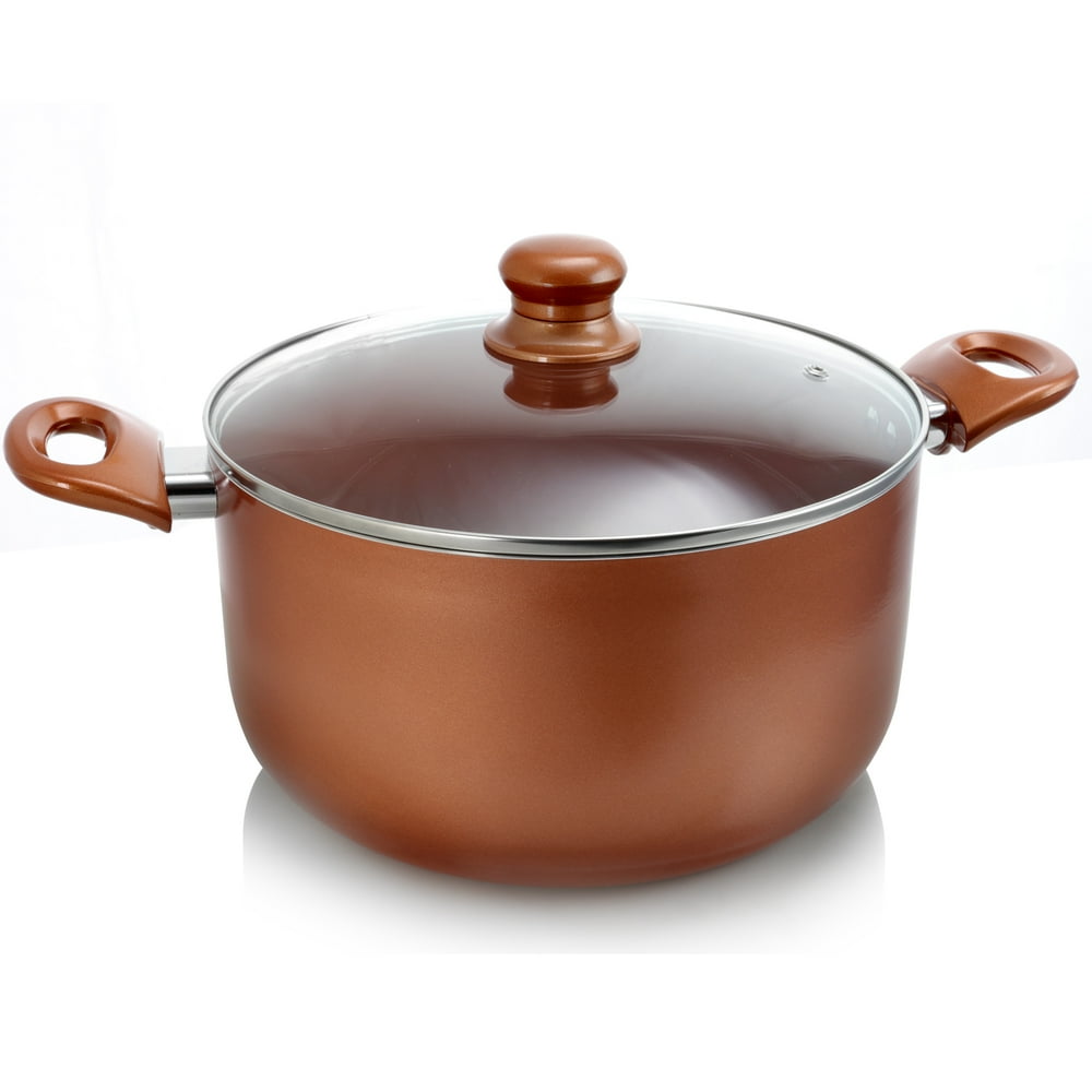 Better Chef 13 Qt. Copper Colored Ceramic Coated Dutchoven with Glass ...