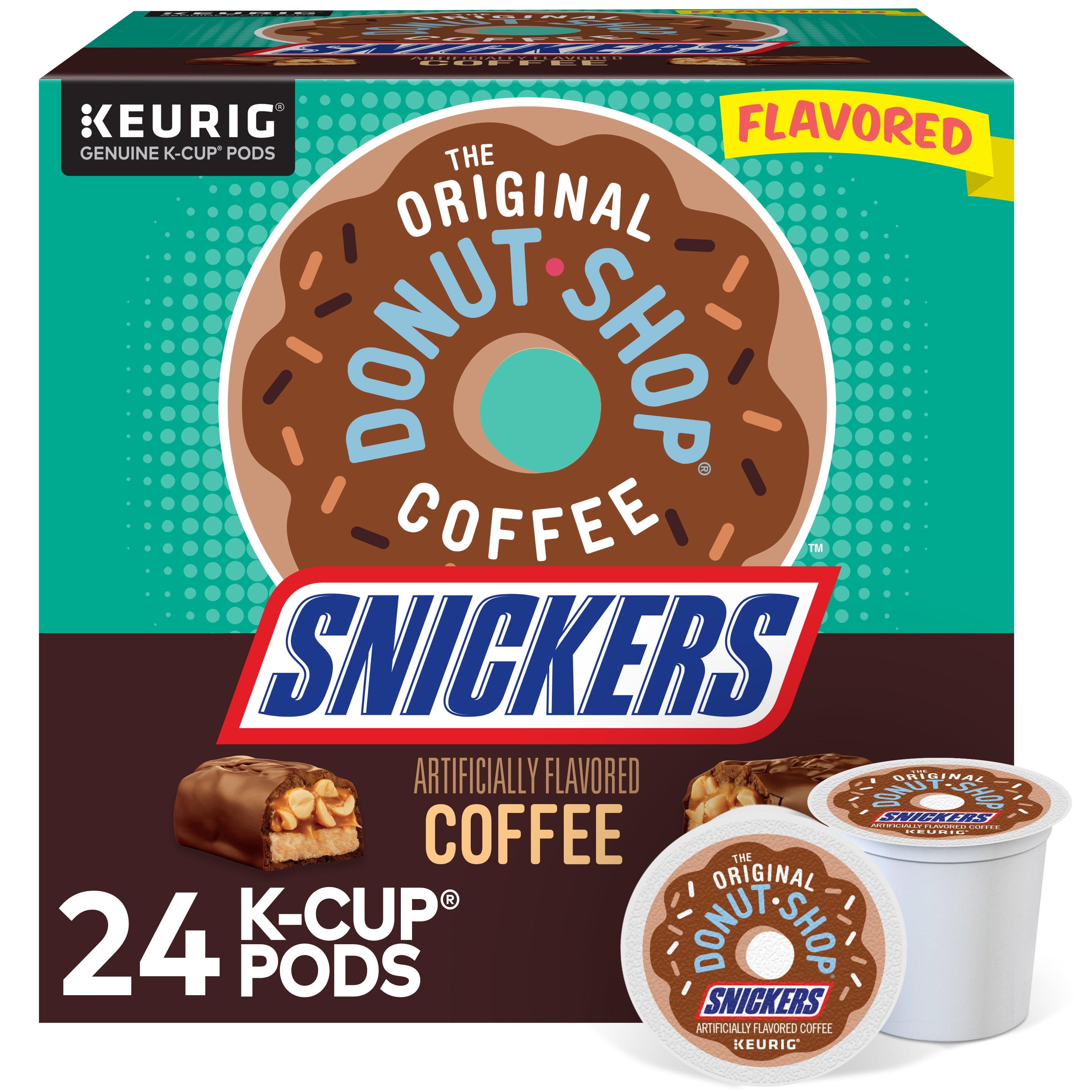 The Original Donut Shop, Snickers Flavored K-Cup Coffee Pods, 24 Count ...