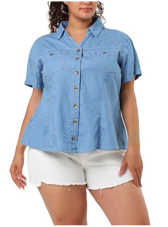 Women's Plus Size Denim Shirts