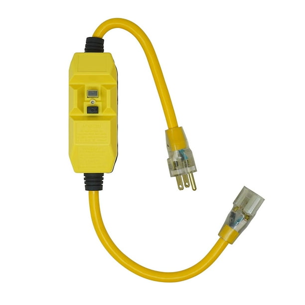 Coleman Cable Yellow Jacket In-Line Gfci With 2 Ft. 12/3 Sjtw Cord And ...