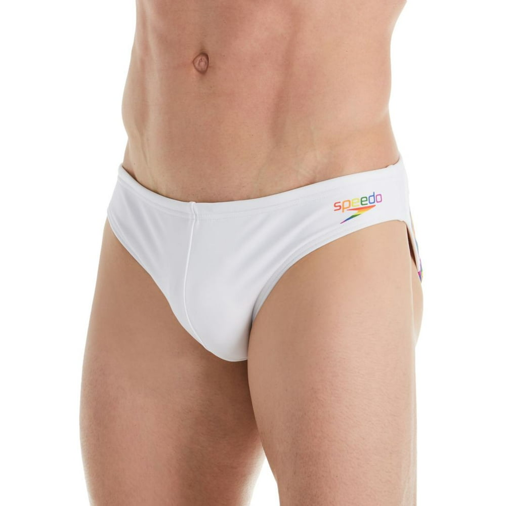 Speedo Mens Speedo 7300265 Pride Solar 1 Inch Swim Brief Rainbow