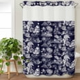 Blue Elephant No Hook Shower Curtain with Snap in Liner, Waterproof ...