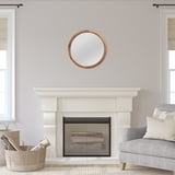 "Woven Paths Rustic Farmhouse 20"" Natural Wooden Accent Round Wall ...